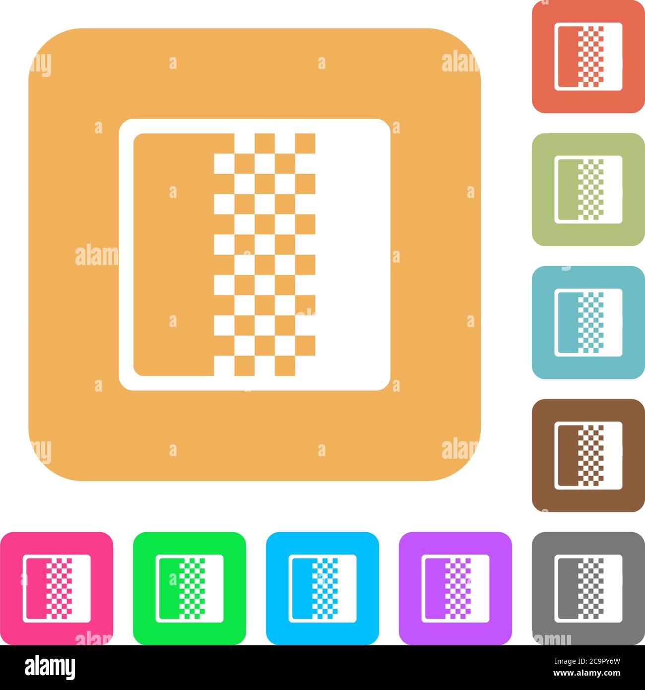 Color gradient flat icons on rounded square vivid color backgrounds ...