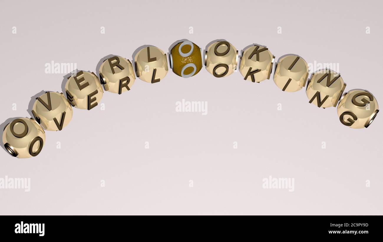 OVERLOOKING combined by dice letters and color crossing for the related ...