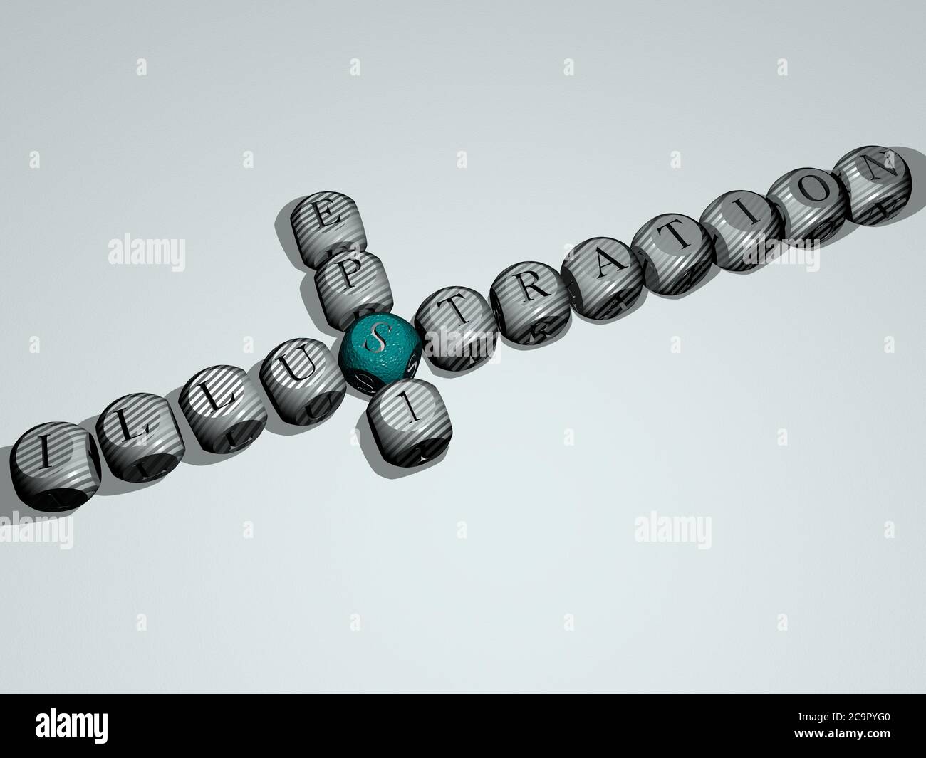 crosswords of ILLUSTRATION EPS arranged by cubic letters on a mirror ...