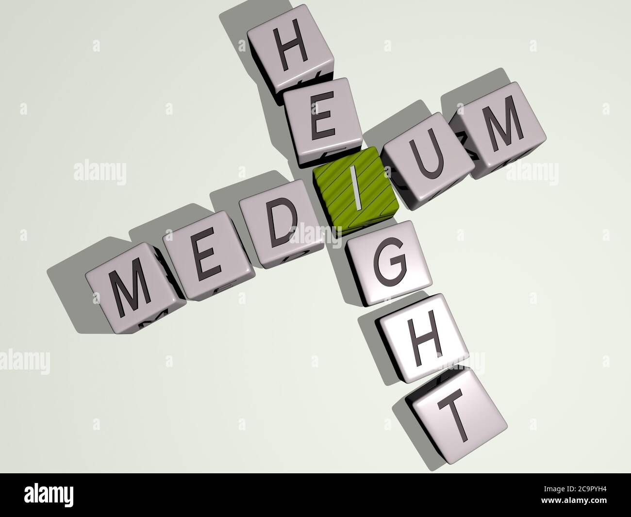 combination of MEDIUM HEIGHT built by cubic letters from the top ...