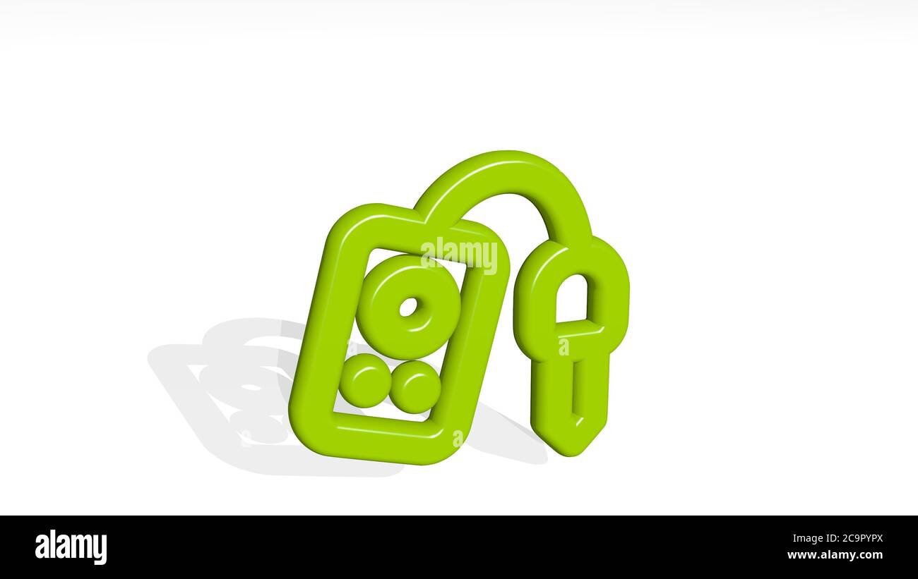 car tool keys made by 3D illustration of a shiny metallic sculpture ...