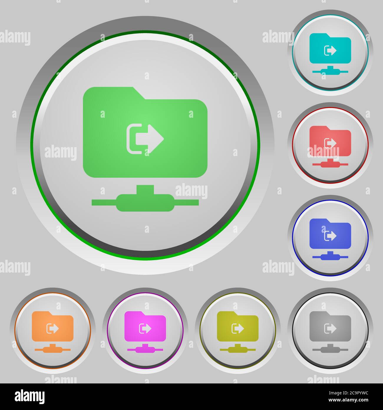 FTP sign out color icons on sunk push buttons Stock Vector Image & Art - Alamy