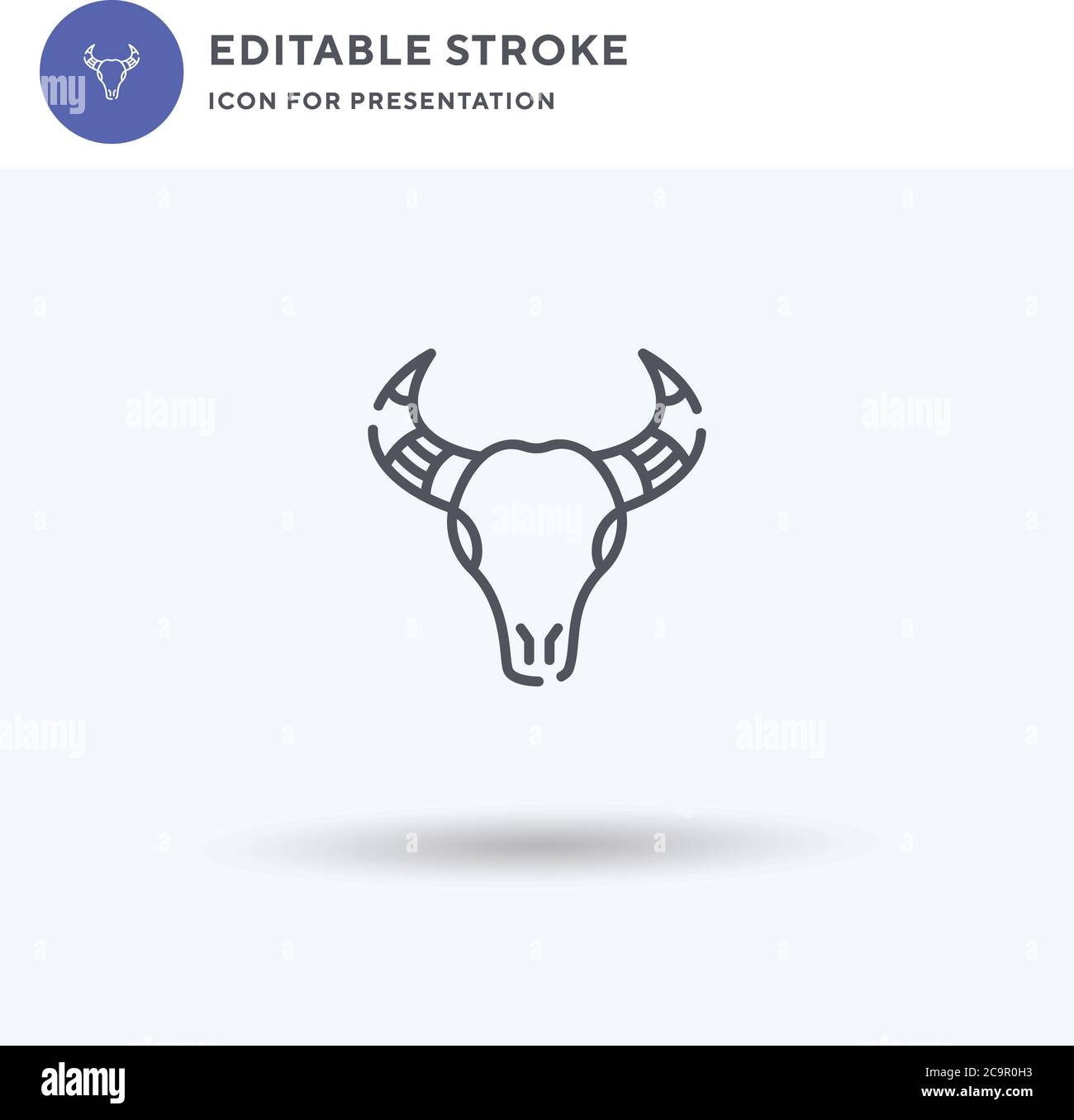 Bull Skull icon vector, filled flat sign, solid pictogram isolated on ...