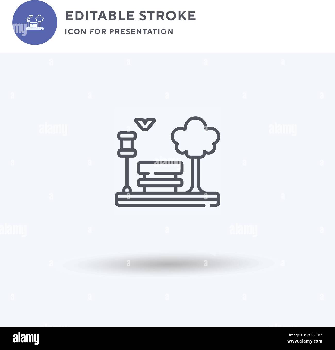 Park icon vector, filled flat sign, solid pictogram isolated on white ...