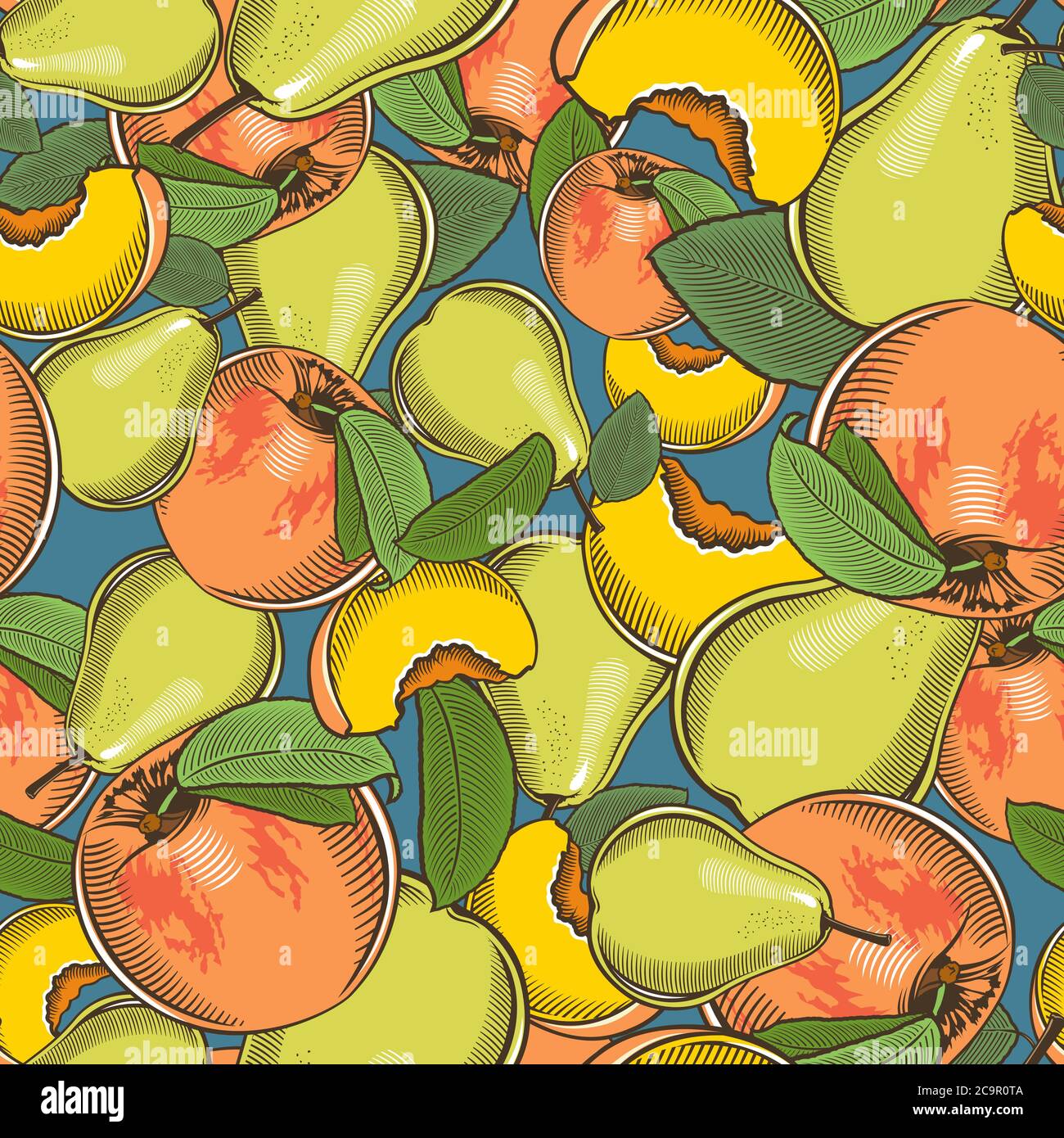 Seamless background peaches Stock Vector Images - Alamy