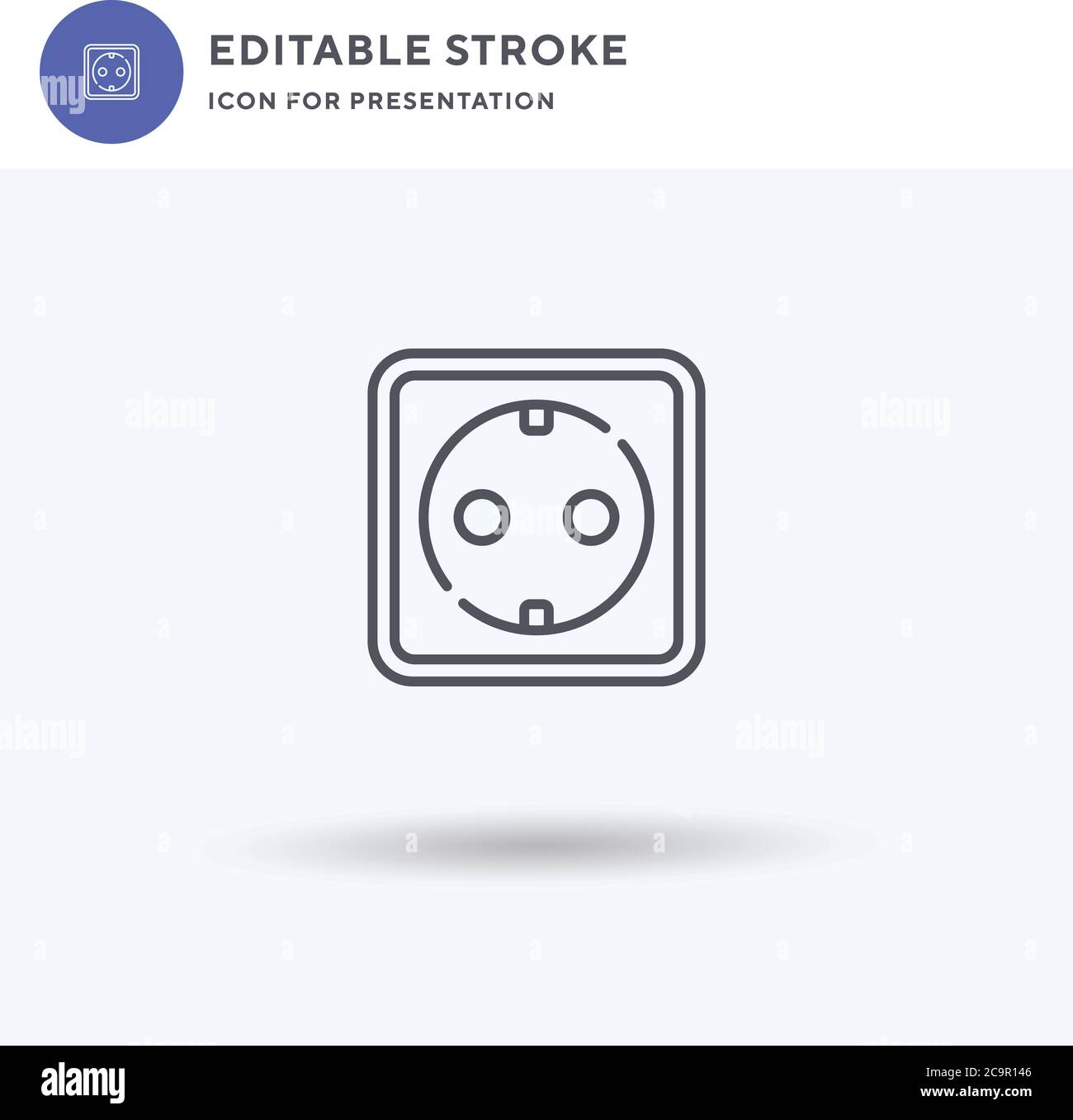 Electric Socket icon vector, filled flat sign, solid pictogram isolated ...