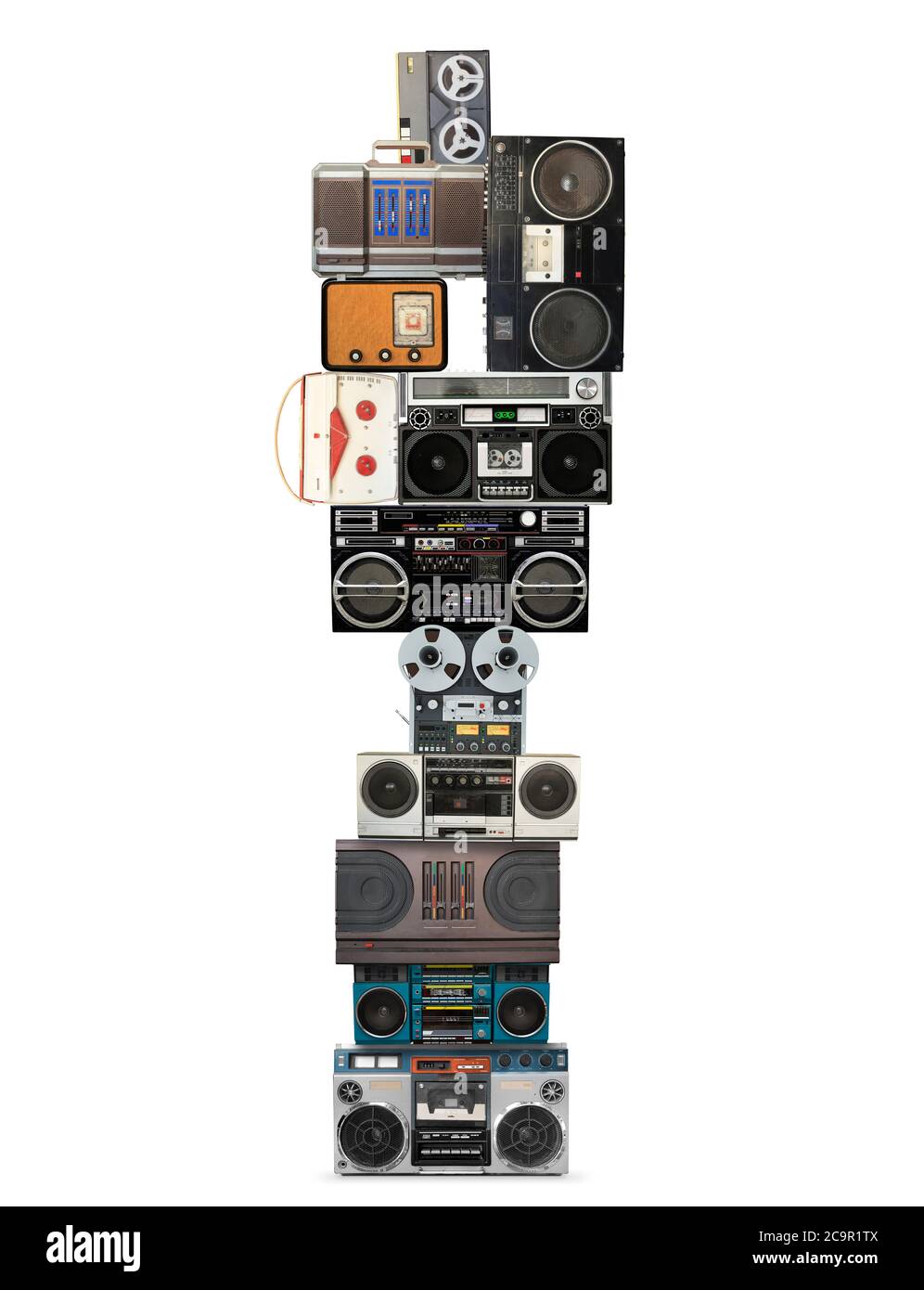 Huge stack of cassette recorders Stock Photo - Alamy