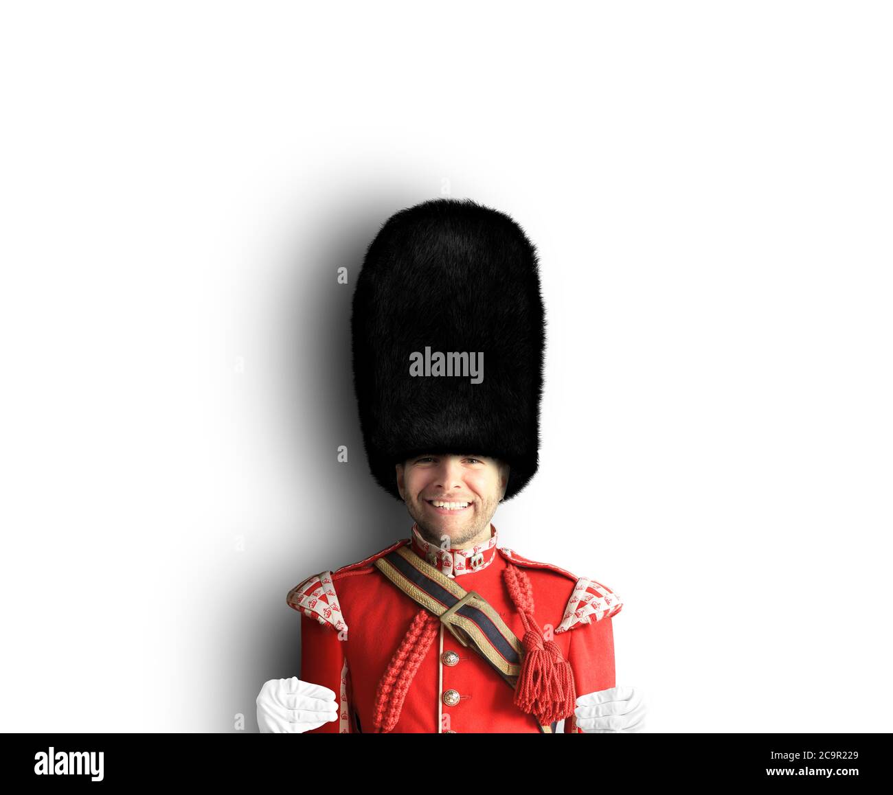 Young man in the costume of the Royal guards of Britain Stock Photo - Alamy