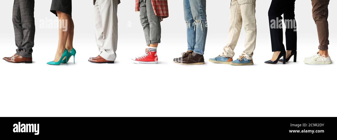 People stand in line, the concept of waiting Stock Photo - Alamy