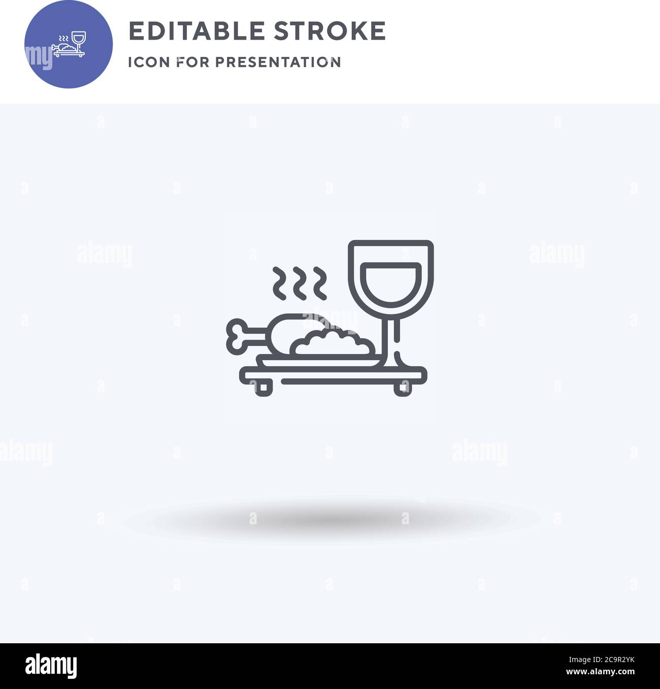 Dinner icon vector, filled flat sign, solid pictogram isolated on white ...