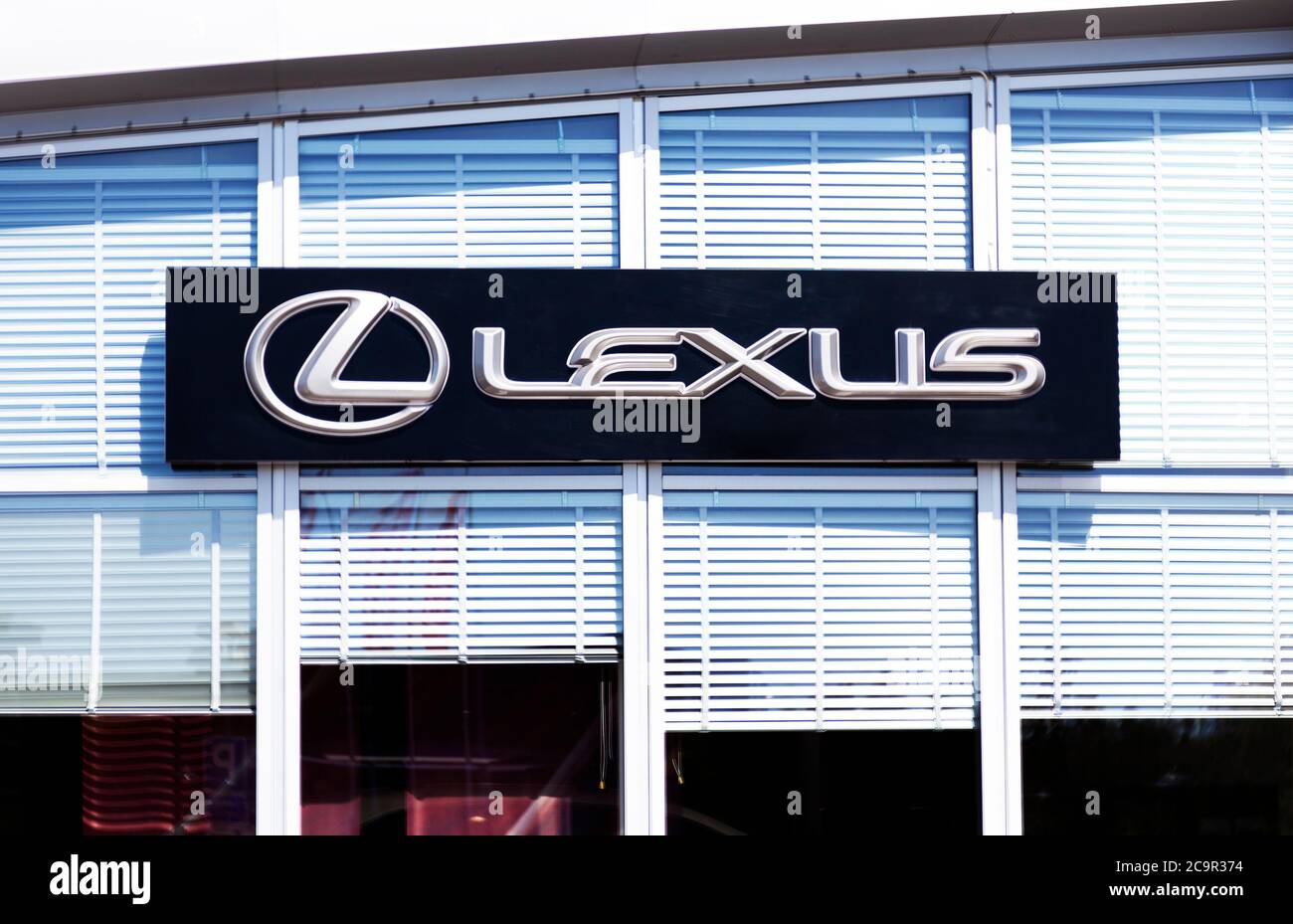 Umea, Norrland Sweden - June 20, 2020: the sign for Lexus luxury cars ...