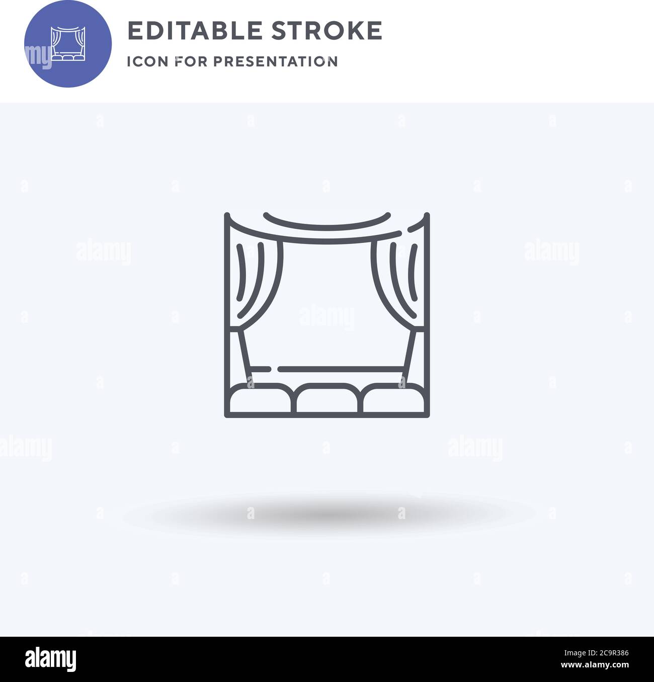Theatre icon vector, filled flat sign, solid pictogram isolated on ...