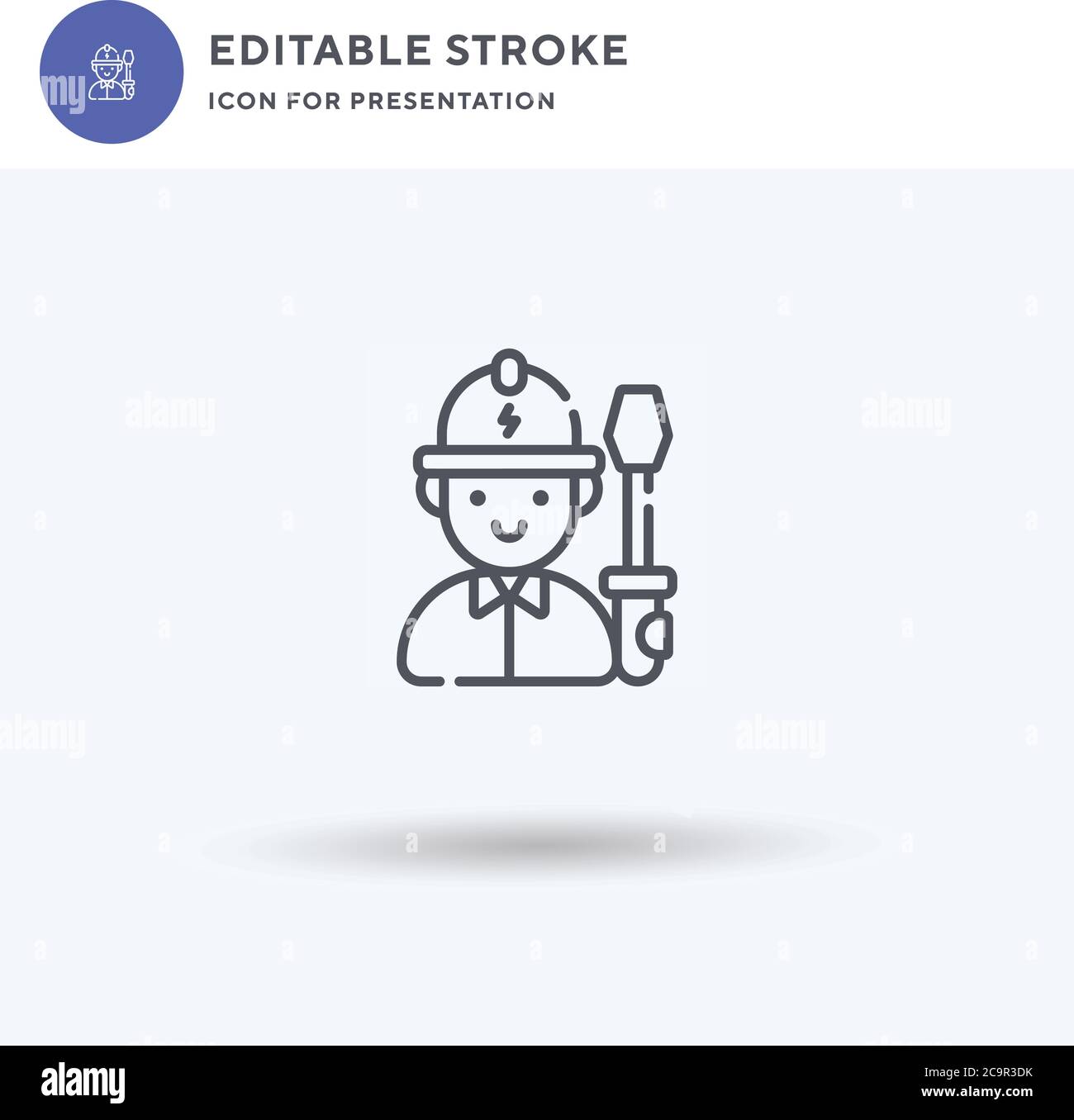 Electrician icon vector, filled flat sign, solid pictogram isolated on ...