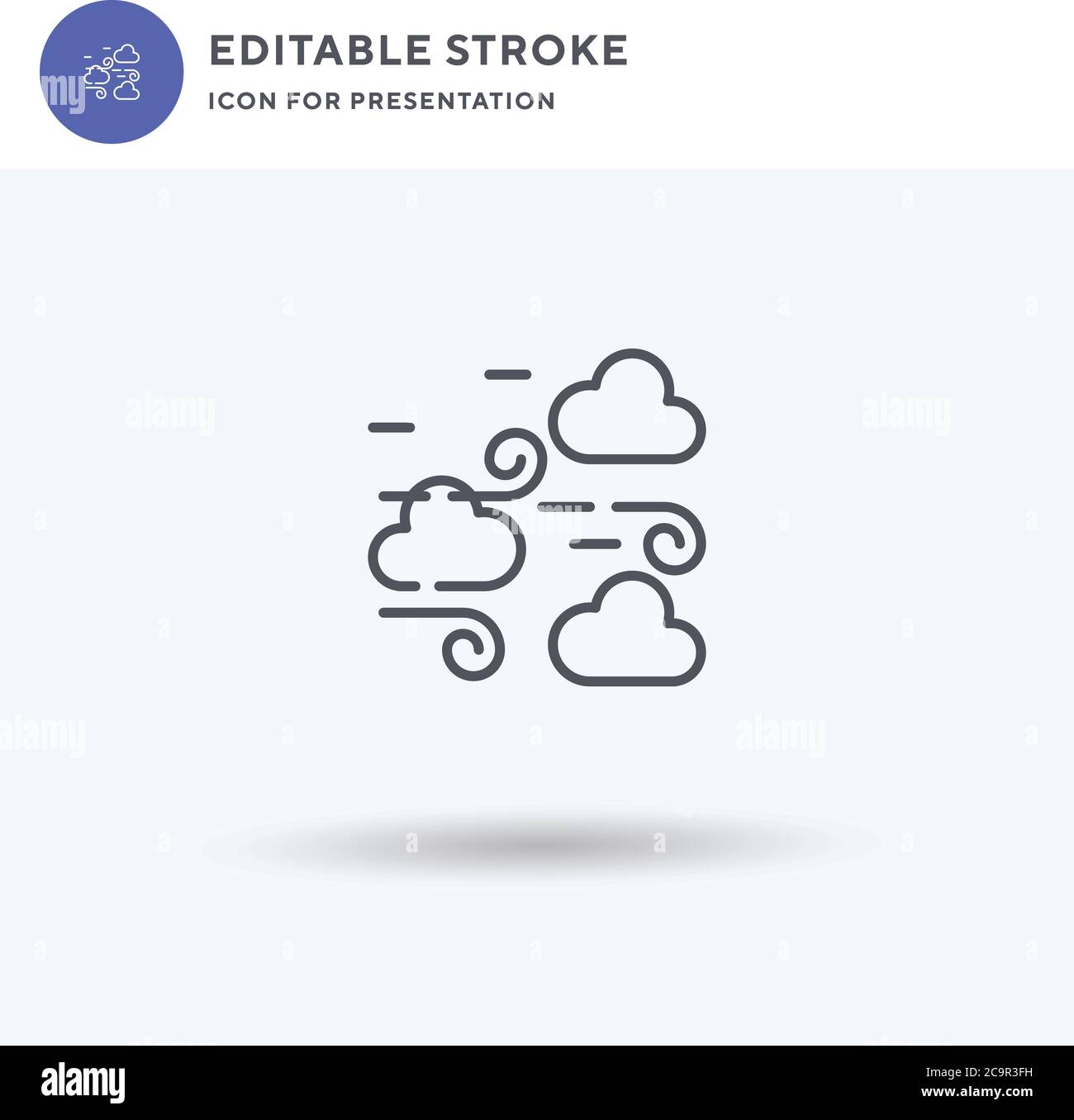 Windy icon vector, filled flat sign, solid pictogram isolated on white ...