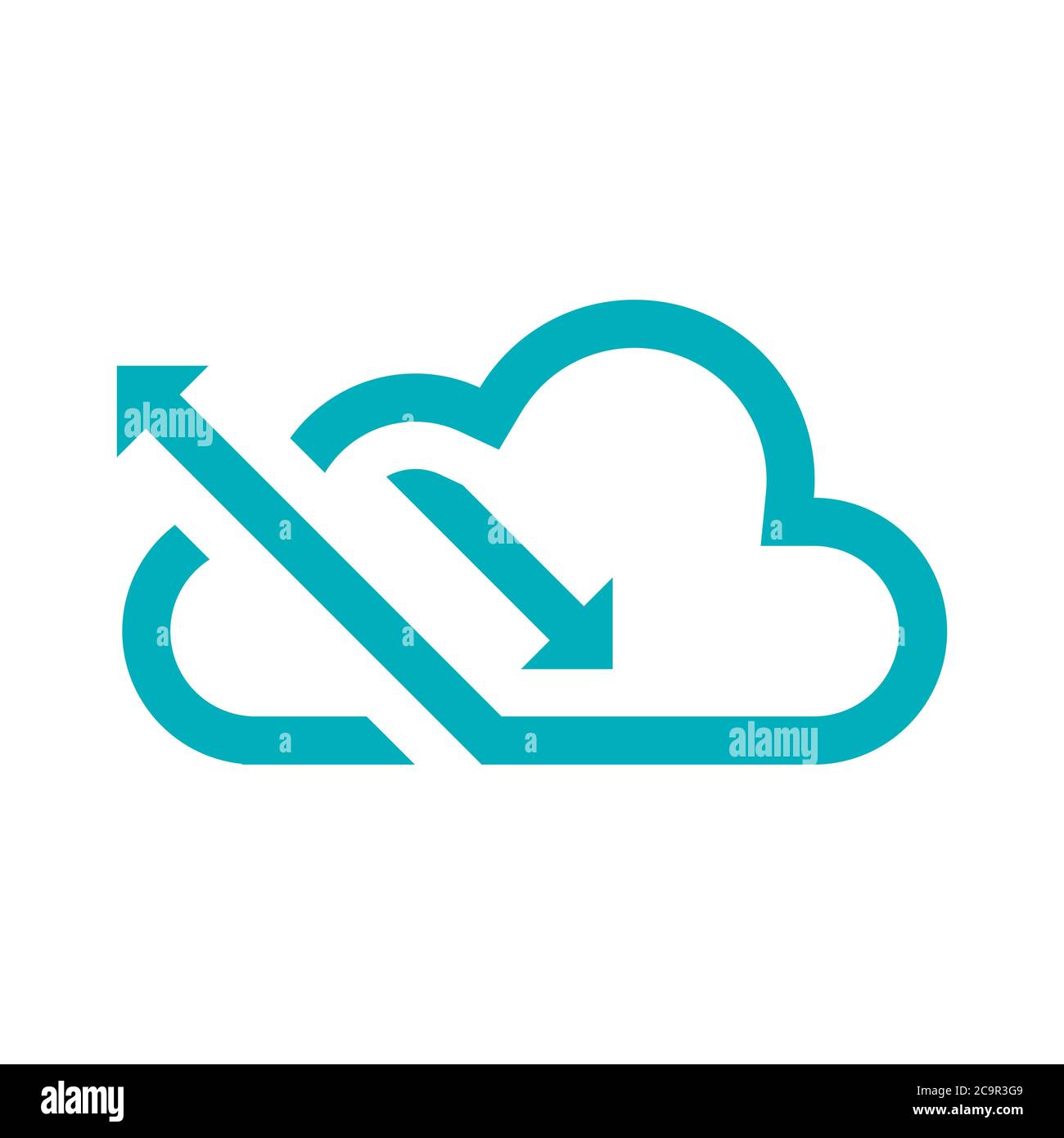 Logo green cloud with up and down arrows facing left, logo cloud ...