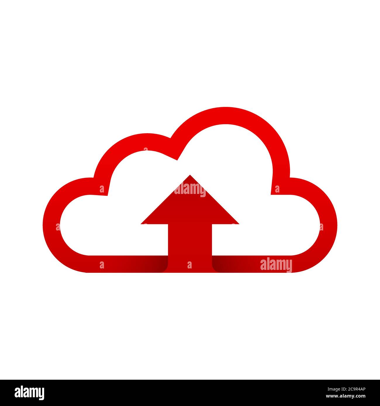 Logo Cloud red with arrow face up, Logo Cloud red Upload Stock Vector ...