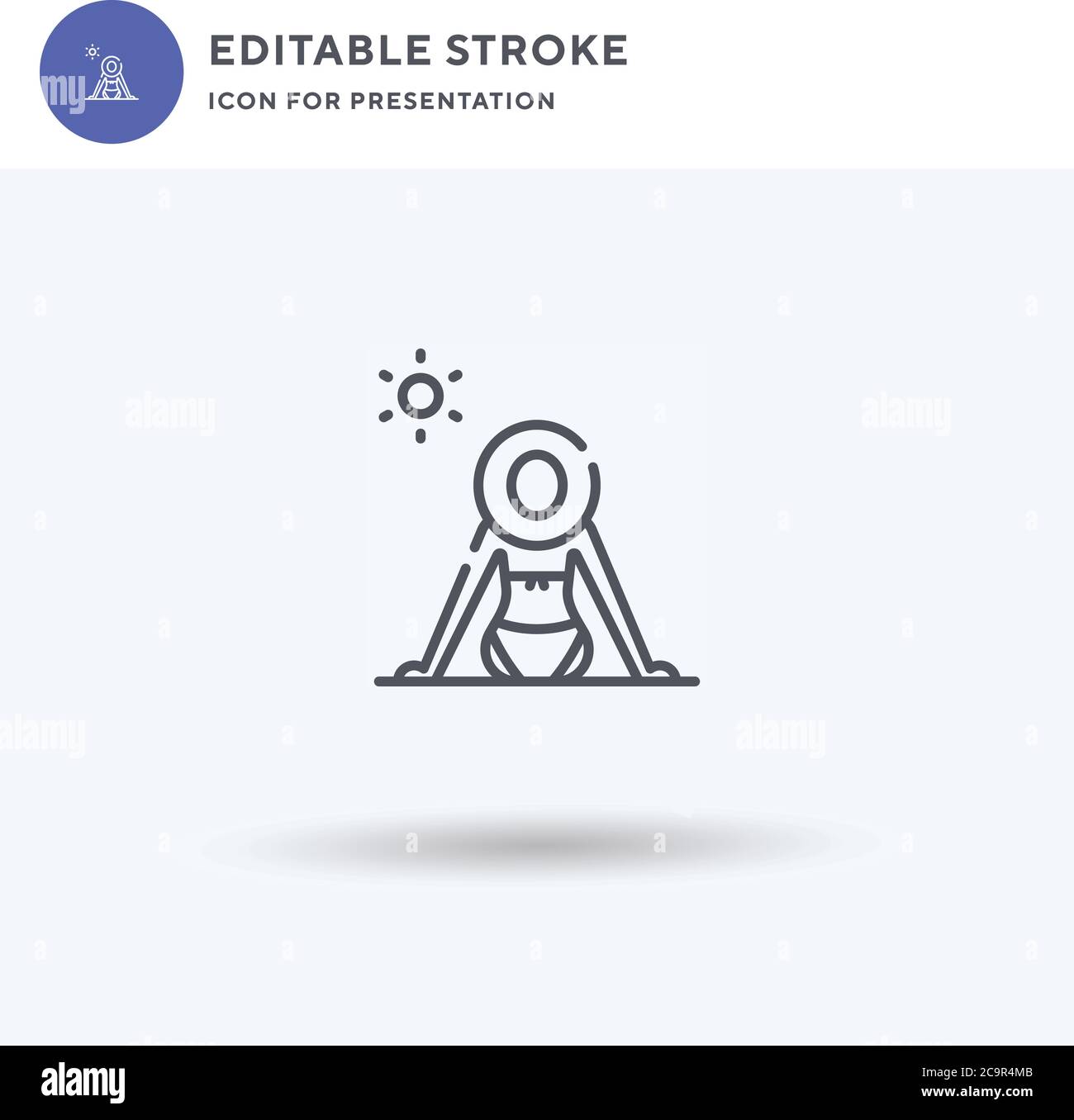 Sunbathing icon vector, filled flat sign, solid pictogram isolated on ...