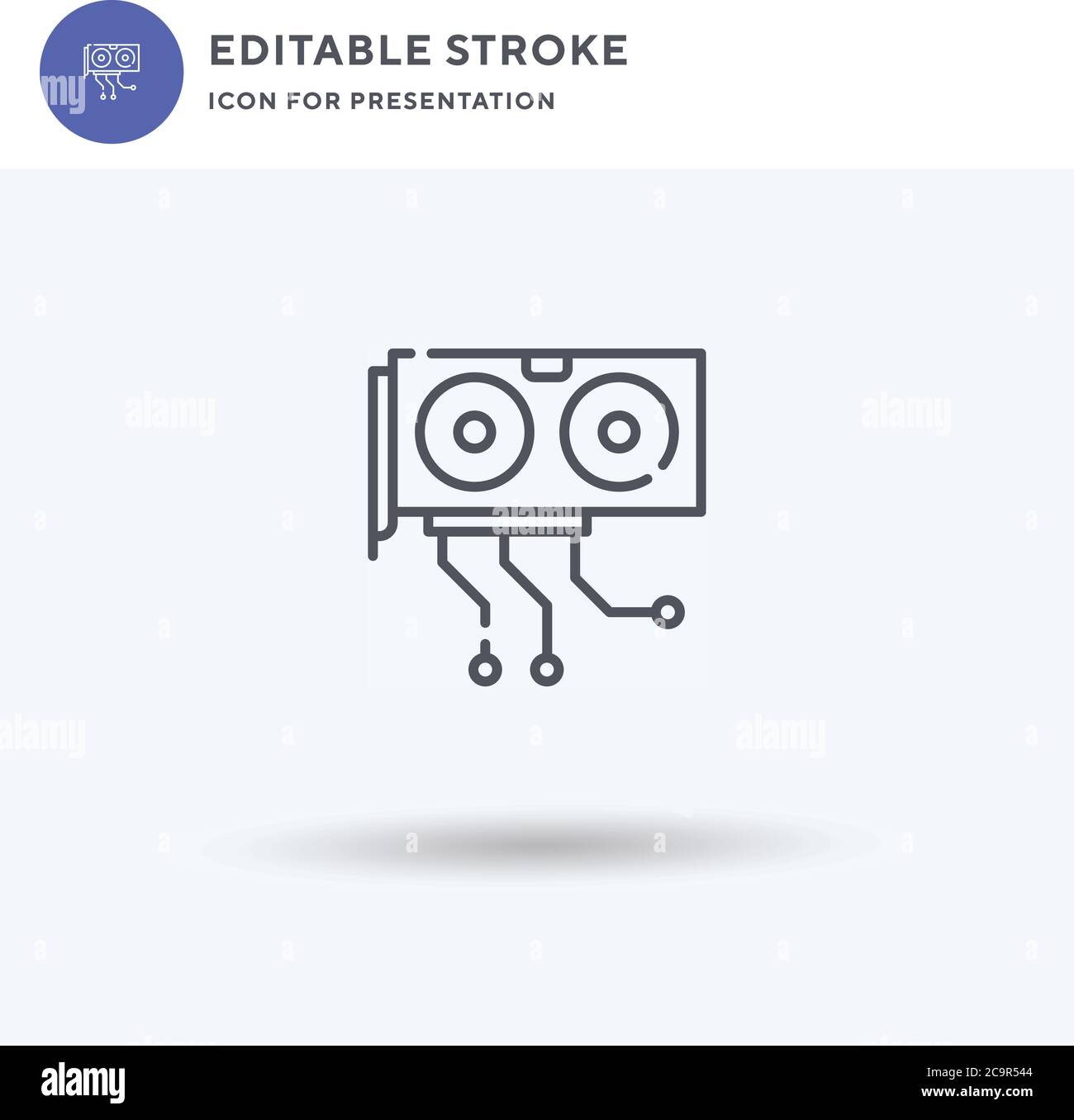 Gpu icon vector, filled flat sign, solid pictogram isolated on white ...