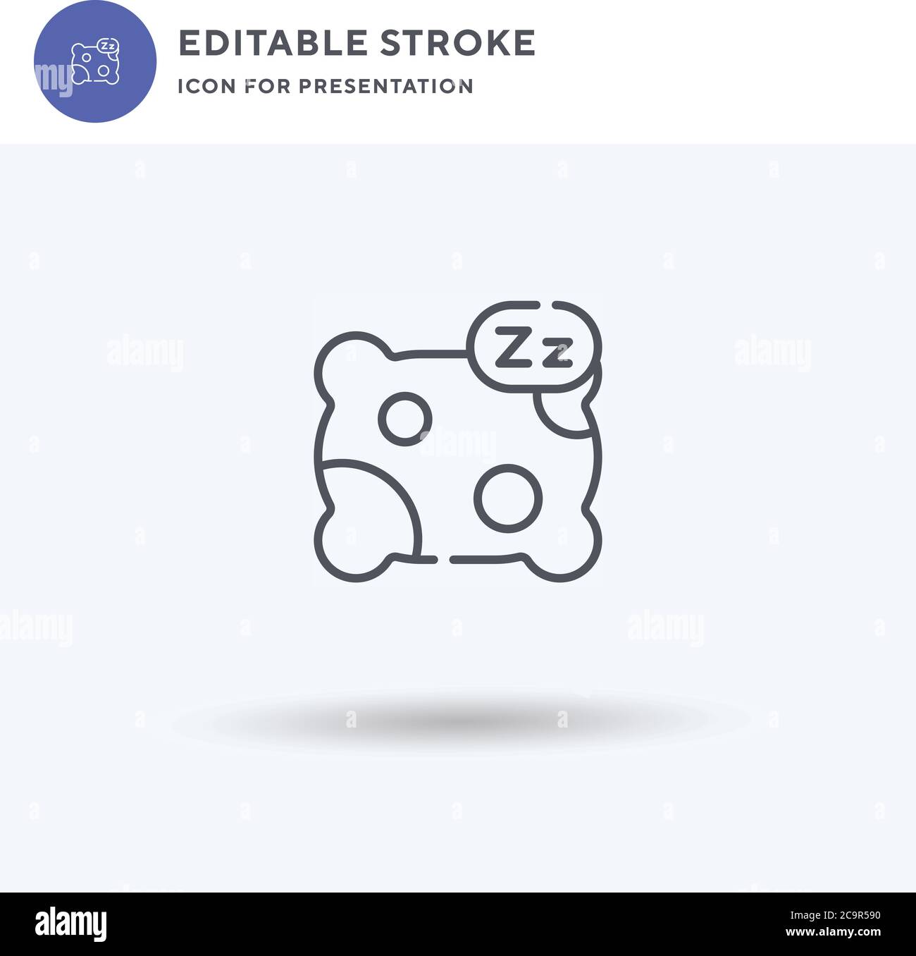 Pillow icon vector, filled flat sign, solid pictogram isolated on white ...