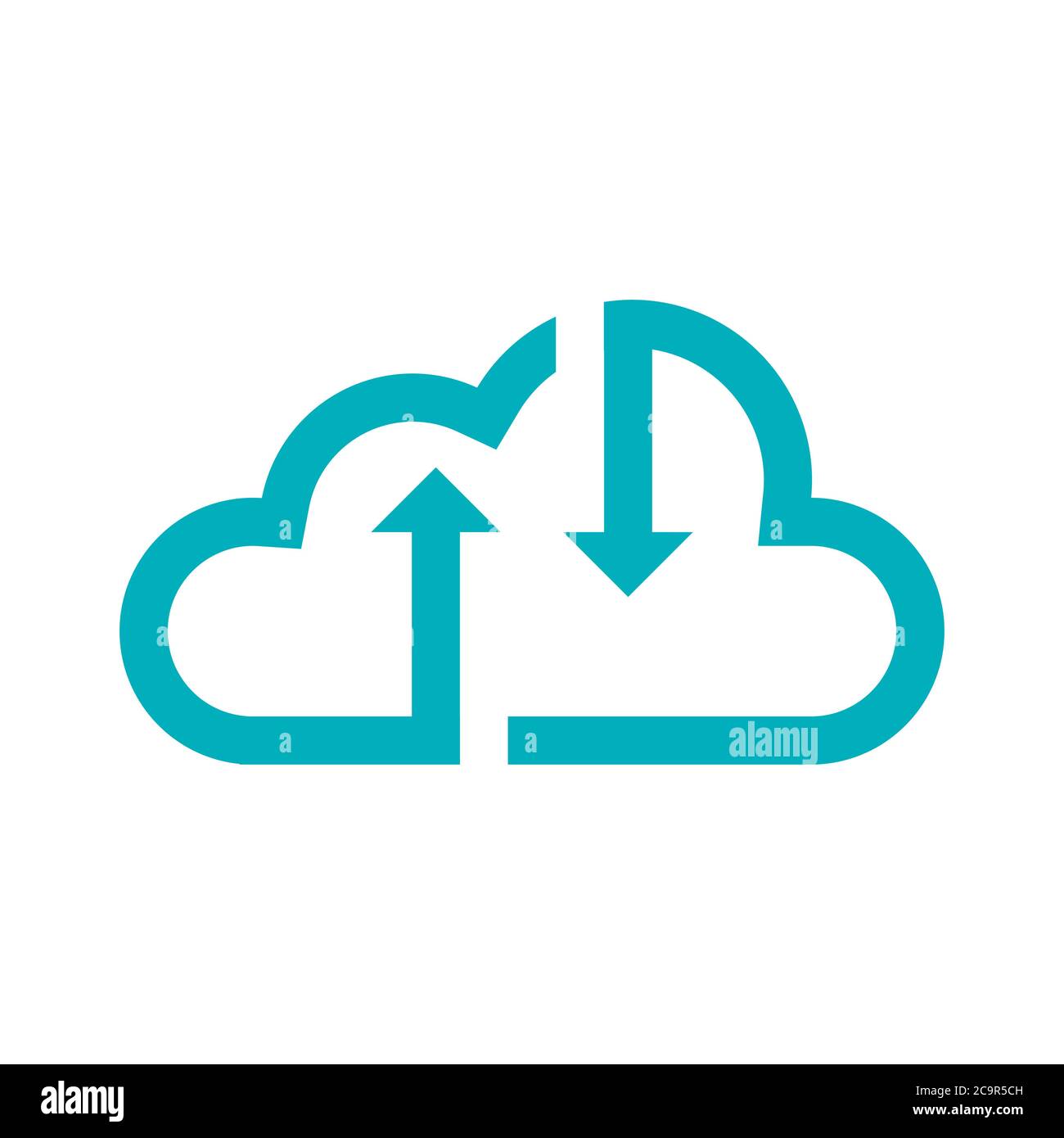 green cloud logo with up and down arrows, green cloud logo for data ...