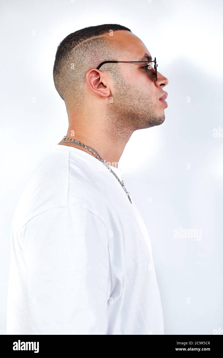 Boy head profile isolated icon hi-res stock photography and images - Alamy