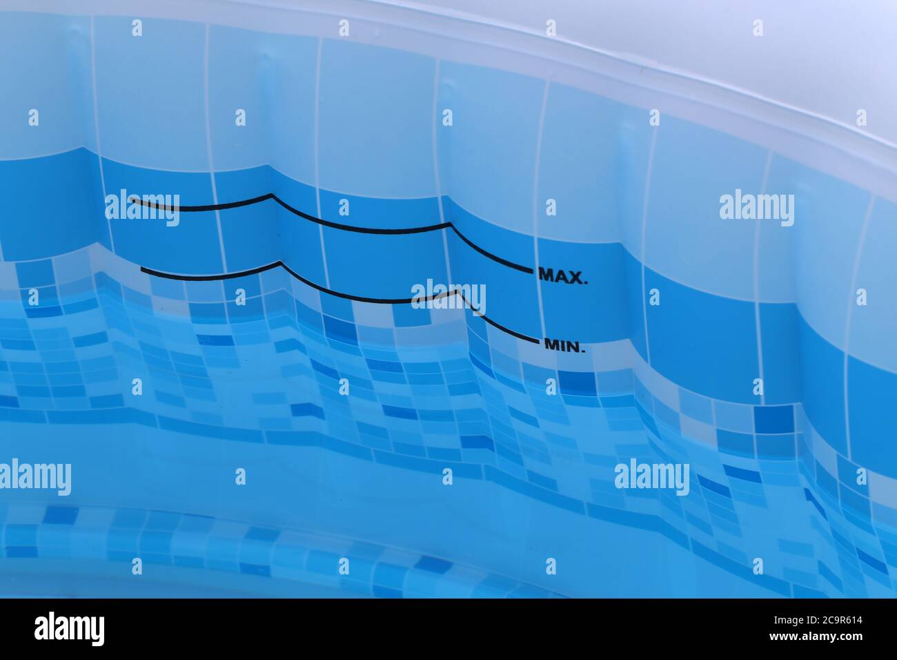 Home pool markers indicate minimum and maximum water levels Stock Photo ...