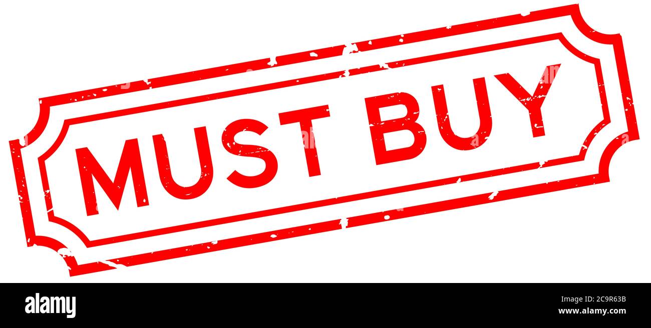 Grunge red must buy word rubber seal stamp on white background Stock ...