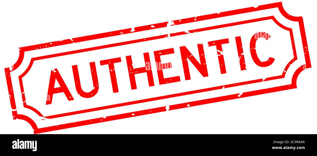 Grunge red authentic word rubber seal stamp on white background Stock ...