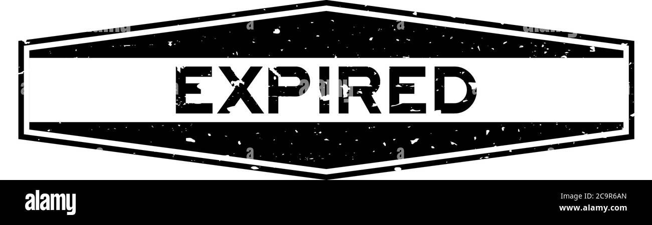 Grunge black expired word hexagon rubber seal stamp on white background ...