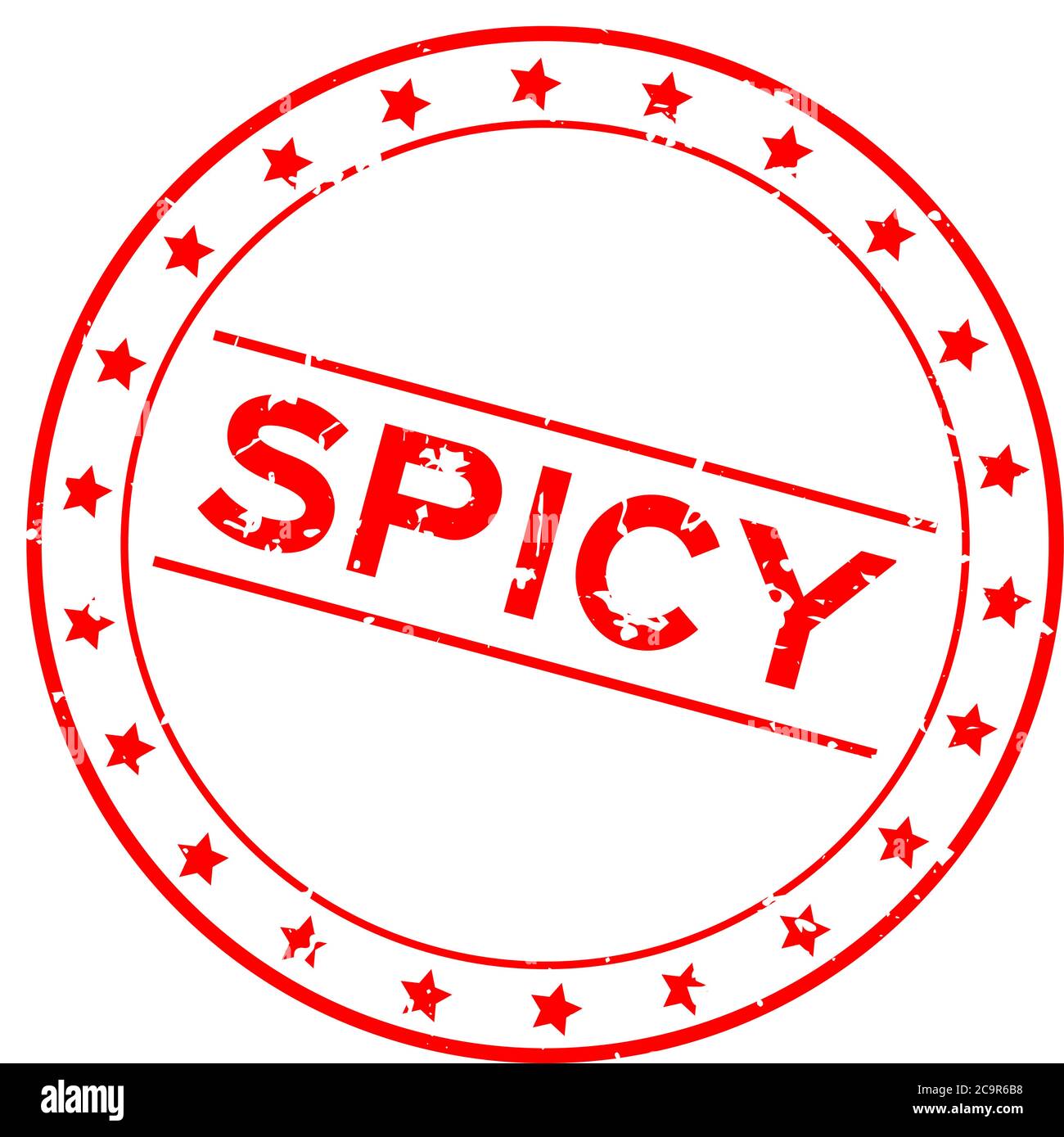 Grunge red spicy word round rubber seal stamp on white background Stock Vector Image & Art - Alamy