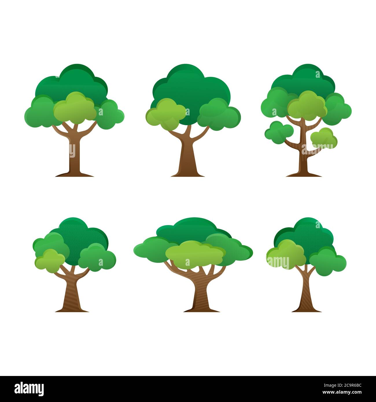 Set of Tree vector design illustration. Nature Tree vector in flat ...