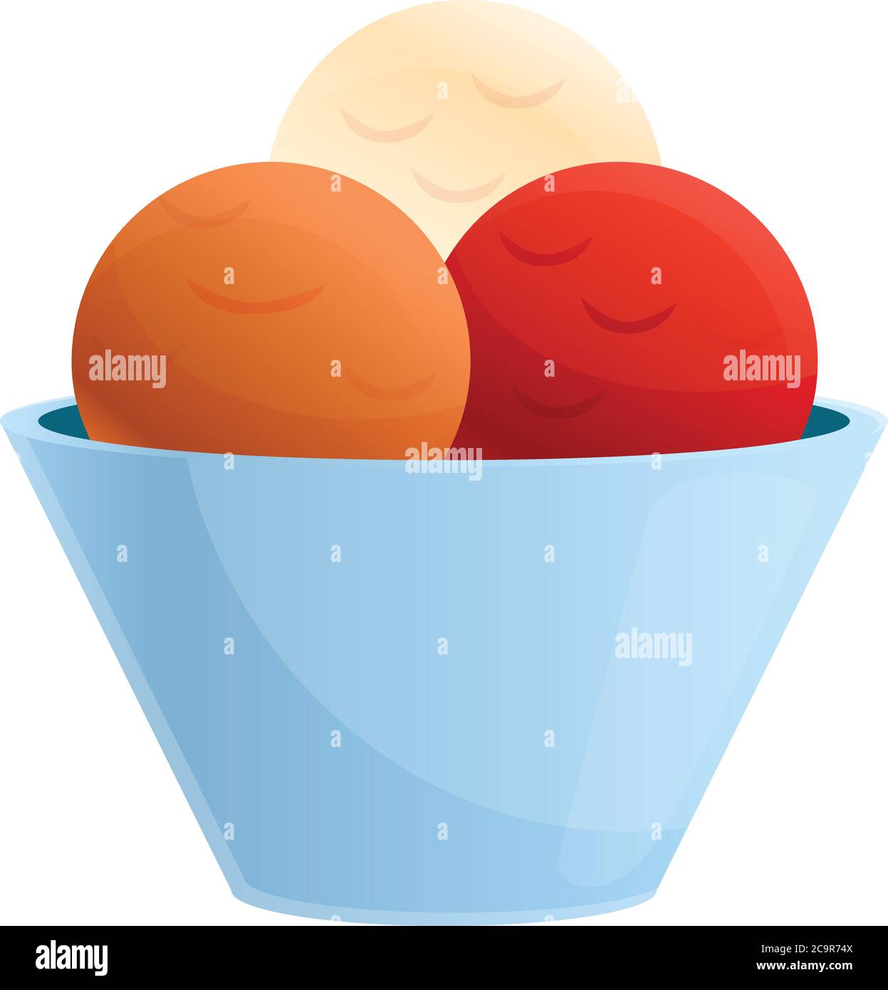 Farm ice cream balls icon. Cartoon of farm ice cream balls vector icon ...