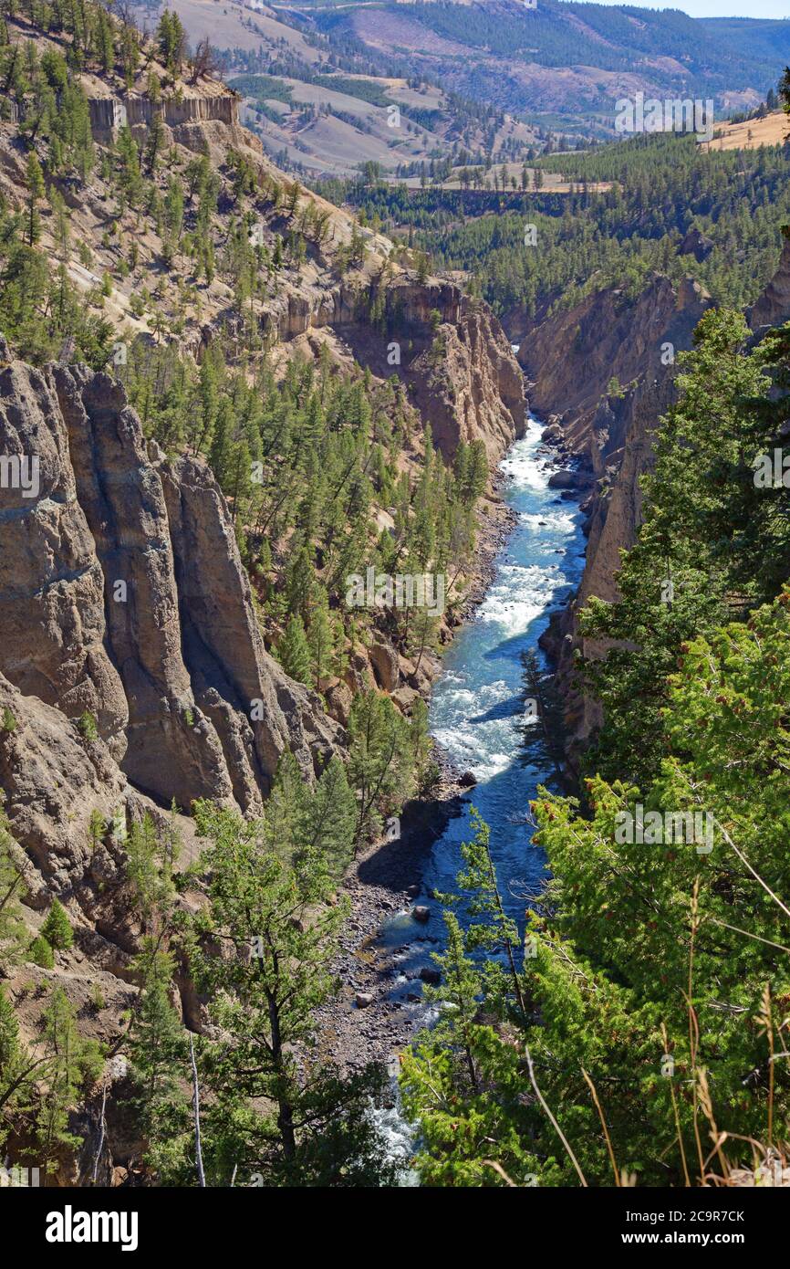 Calcite springs area of the Yellowstone National Park, Wyoming, USA ...