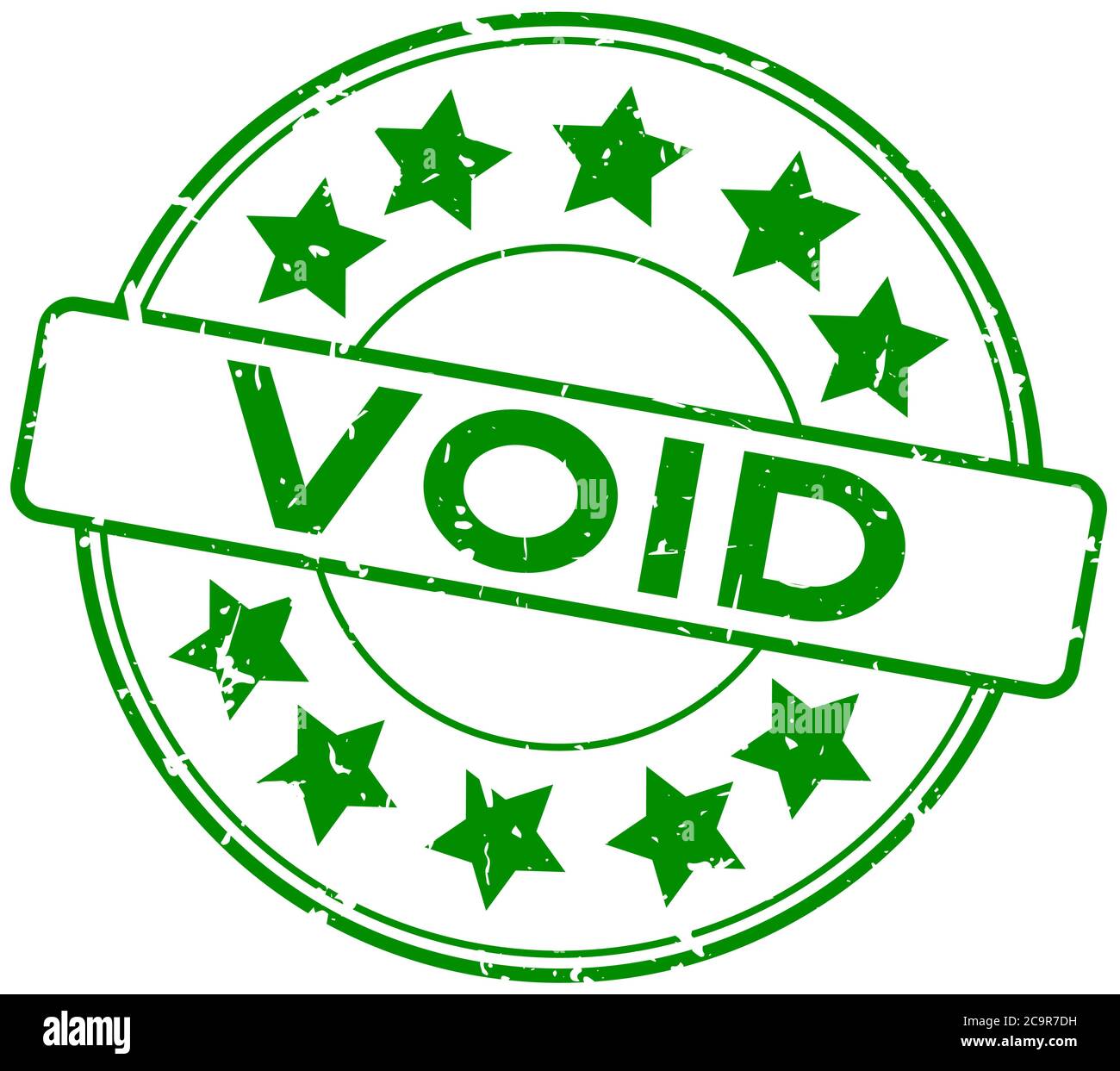 Grunge green void word with star icon rubber seal stamp on white ...