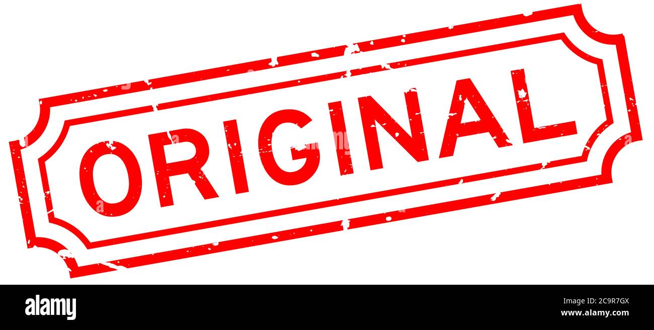 Grunge red original word rubber business seal stamp on white background ...