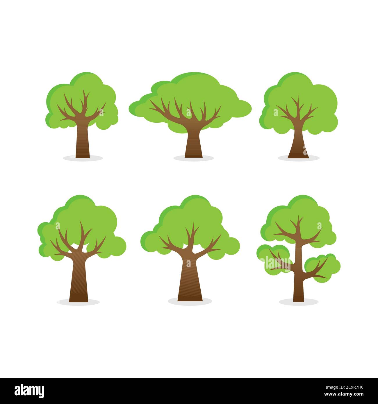 Set of Tree vector design illustration. Nature Tree vector in flat ...