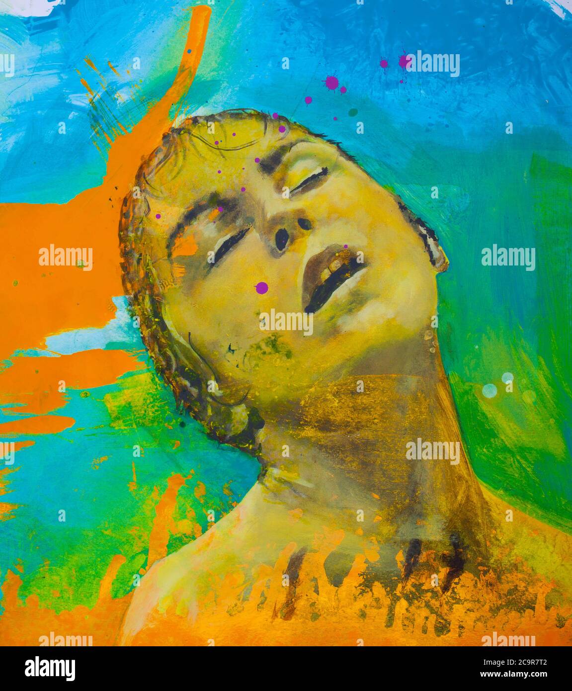 Painted version of the portrait of Janet Leigh during the shower scene ...