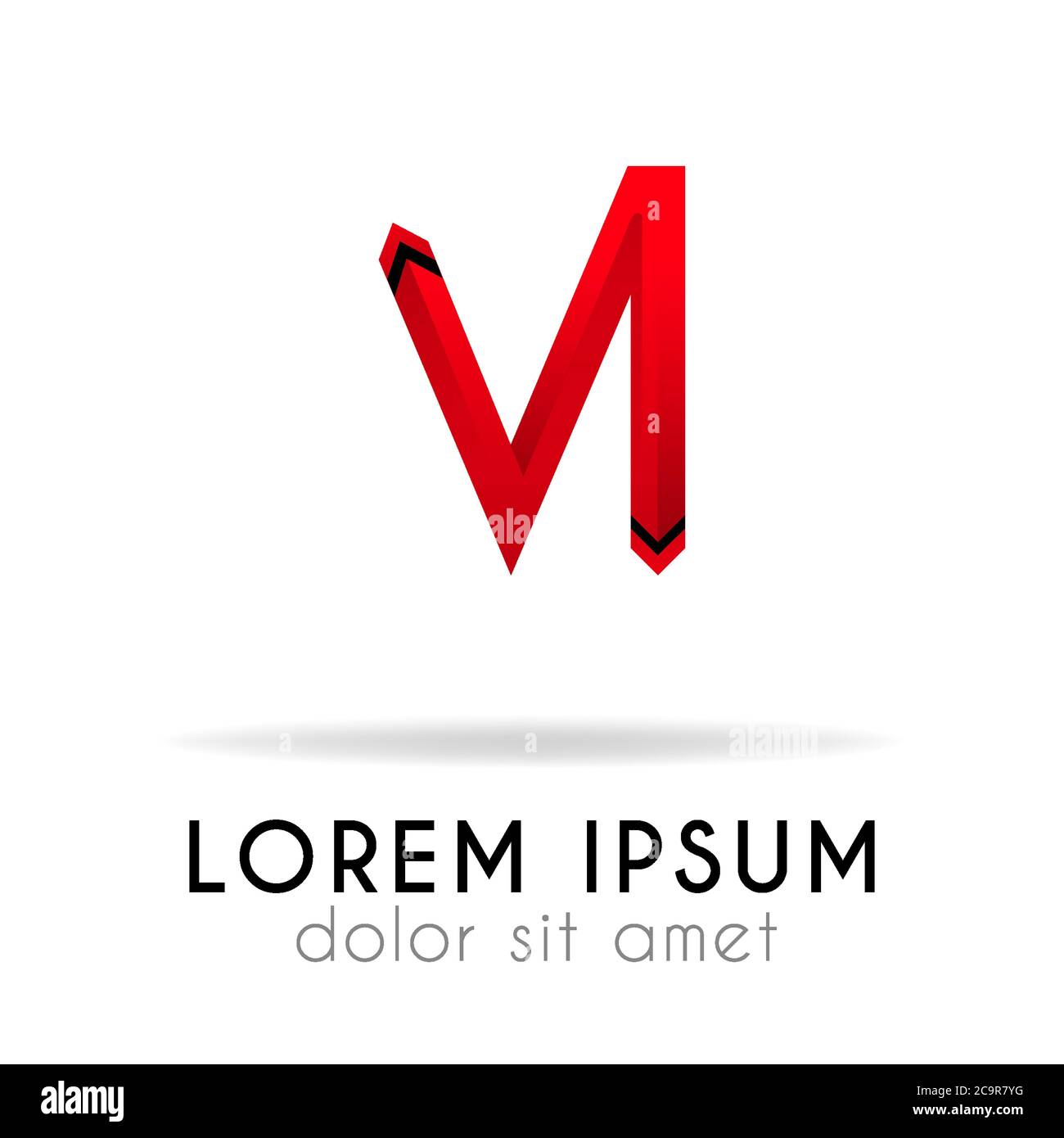 ribbon logo in dark red gradation with VI Letter. can also be used for ...