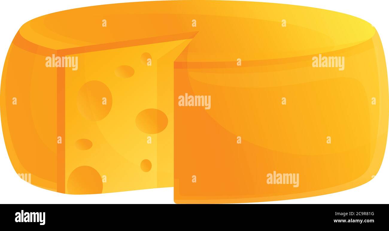 Round farm cheese icon. Cartoon of round farm cheese vector icon for ...