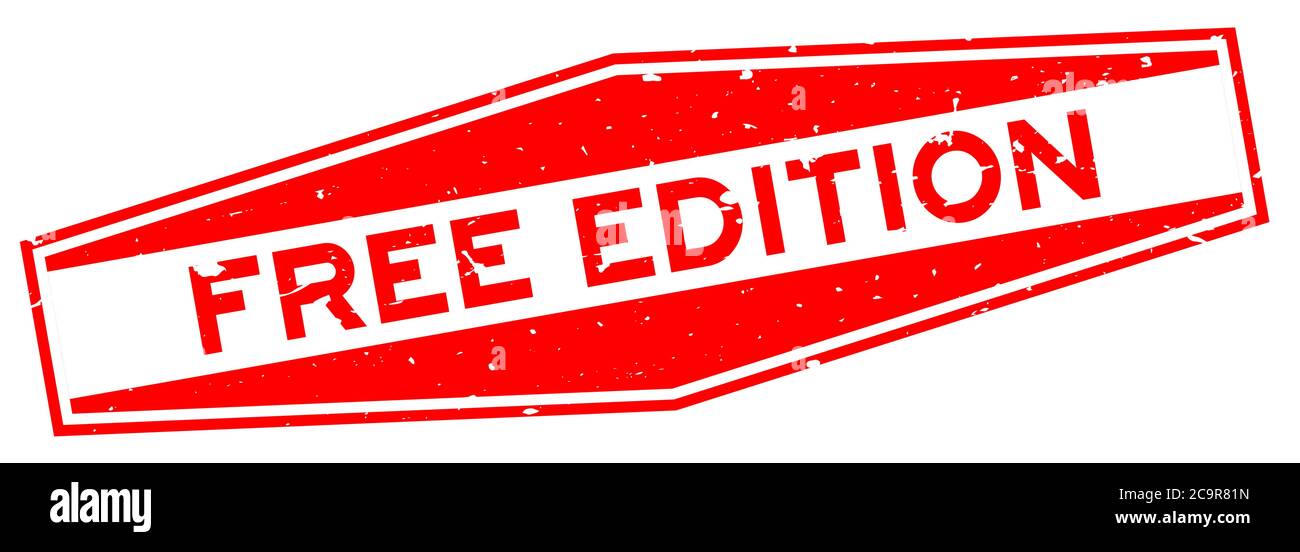 Grunge red free edition word hexagon rubber seal stamp on white background Stock Vector Image ...