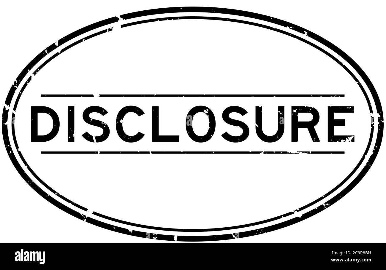 Grunge black disclosure word oval rubber seal stamp on white background ...