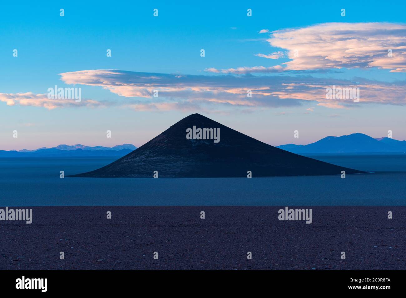 Cone of Arita, in the desert landscape of the Salar de Arizaro, La Puna ...