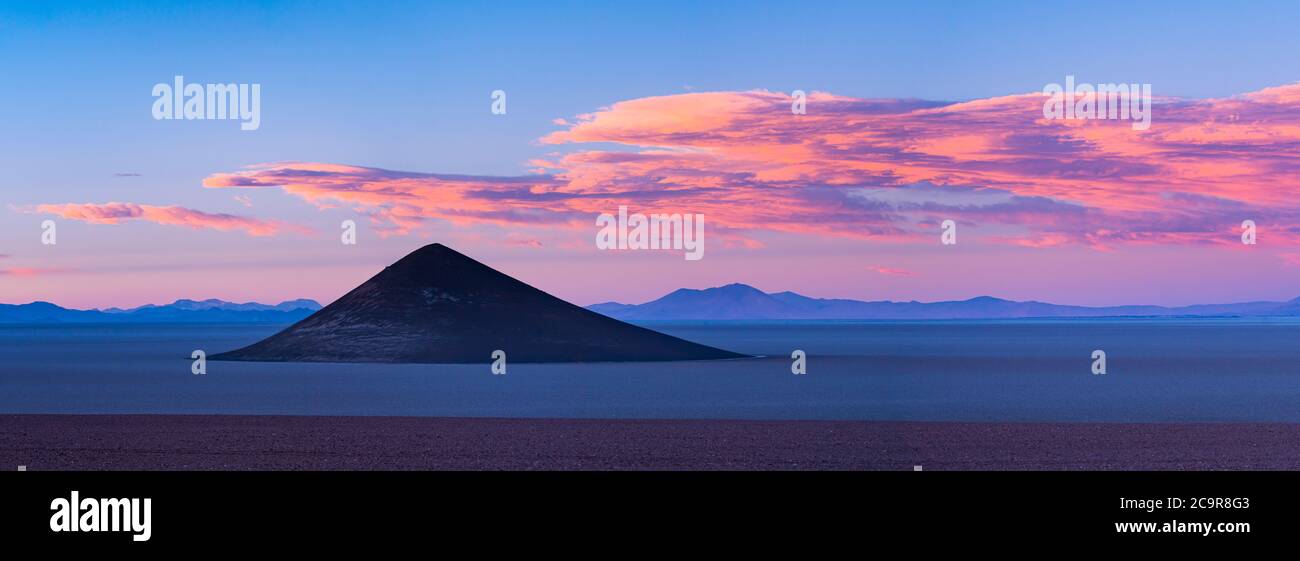 Cone of Arita, in the desert landscape of the Salar de Arizaro, La Puna ...