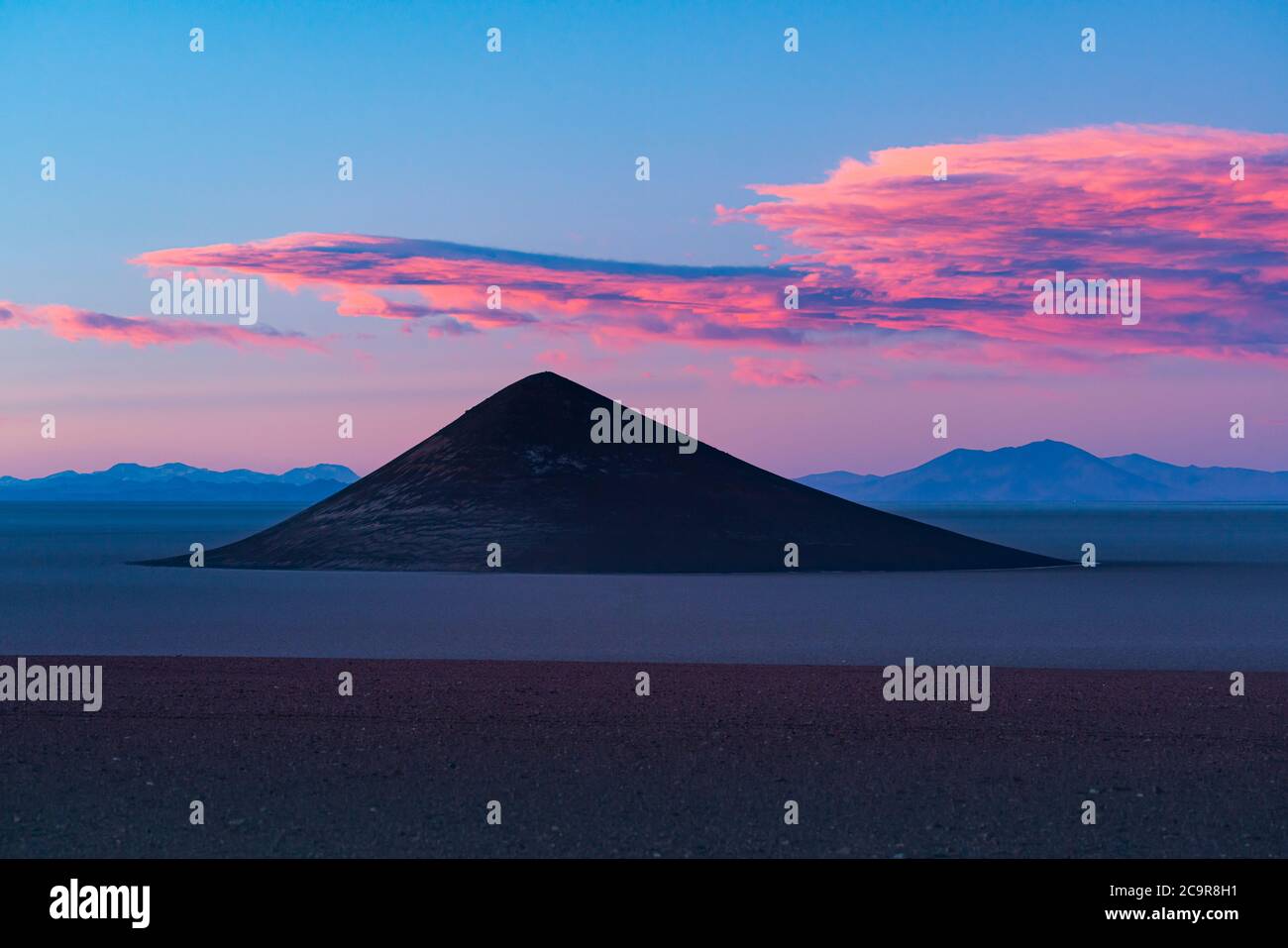 Cone of Arita, in the desert landscape of the Salar de Arizaro, La Puna ...