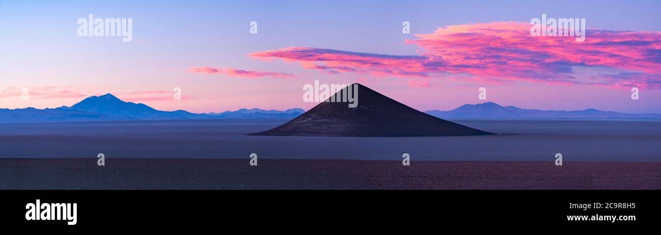 Cone of Arita, in the desert landscape of the Salar de Arizaro, La Puna ...