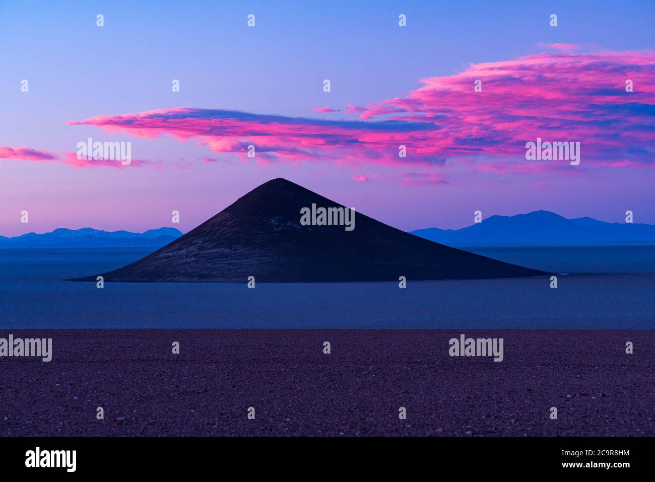 Cone of Arita, in the desert landscape of the Salar de Arizaro, La Puna ...
