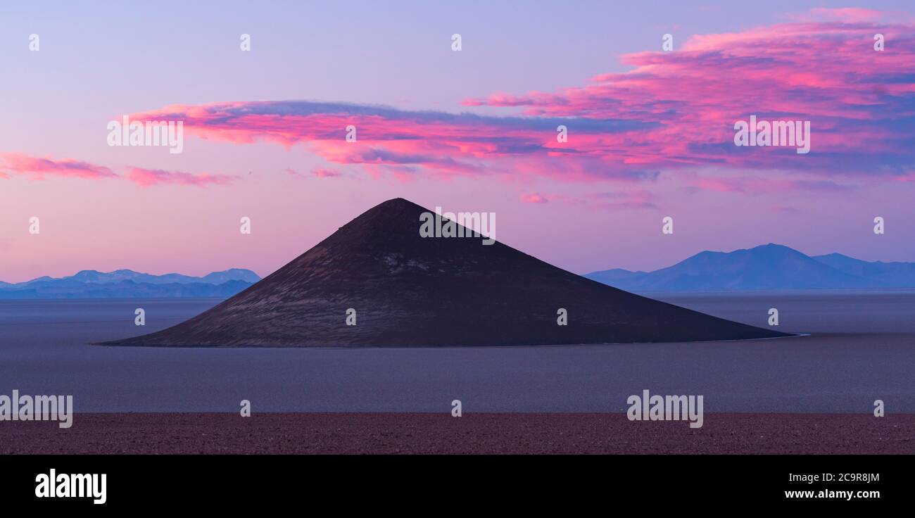 Cone of Arita, in the desert landscape of the Salar de Arizaro, La Puna ...