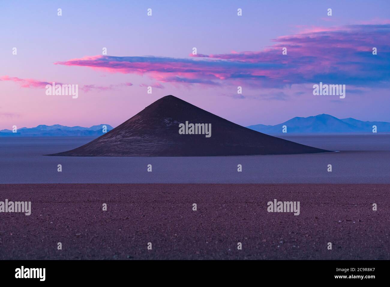 Cone of Arita, in the desert landscape of the Salar de Arizaro, La Puna ...
