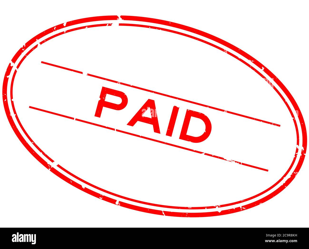Grunge red paid word oval rubber seal stamp on white background Stock Vector Image & Art - Alamy