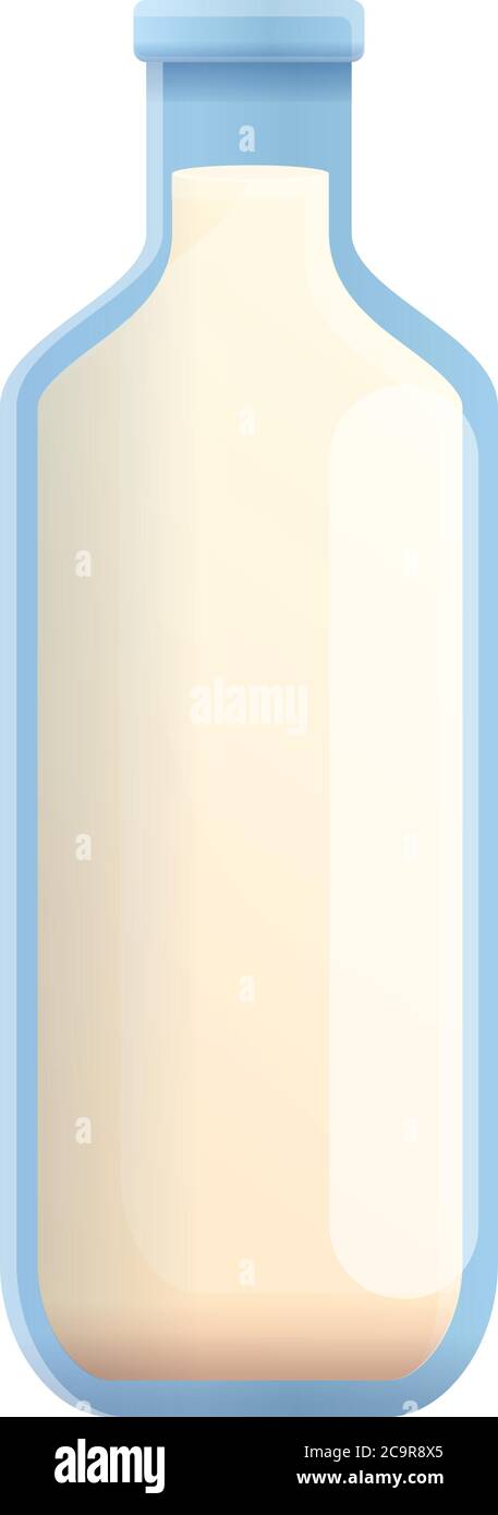 Glass milk bottle icon. Cartoon of glass milk bottle vector icon for ...